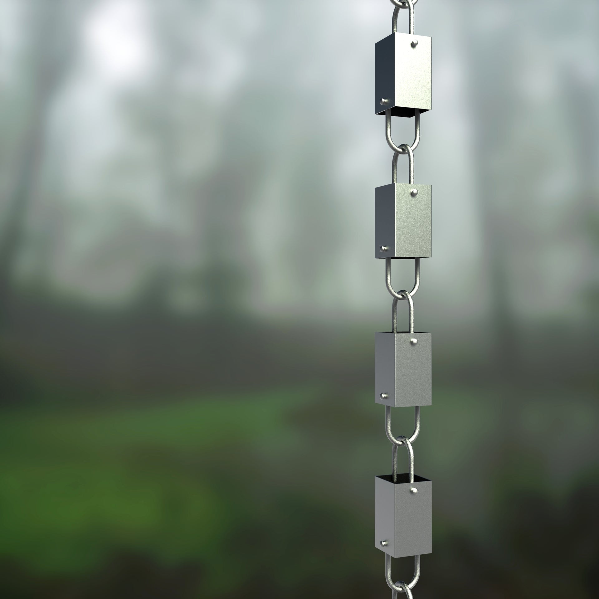 Square Link Rain Chain (Gray) – Rain Chains Direct