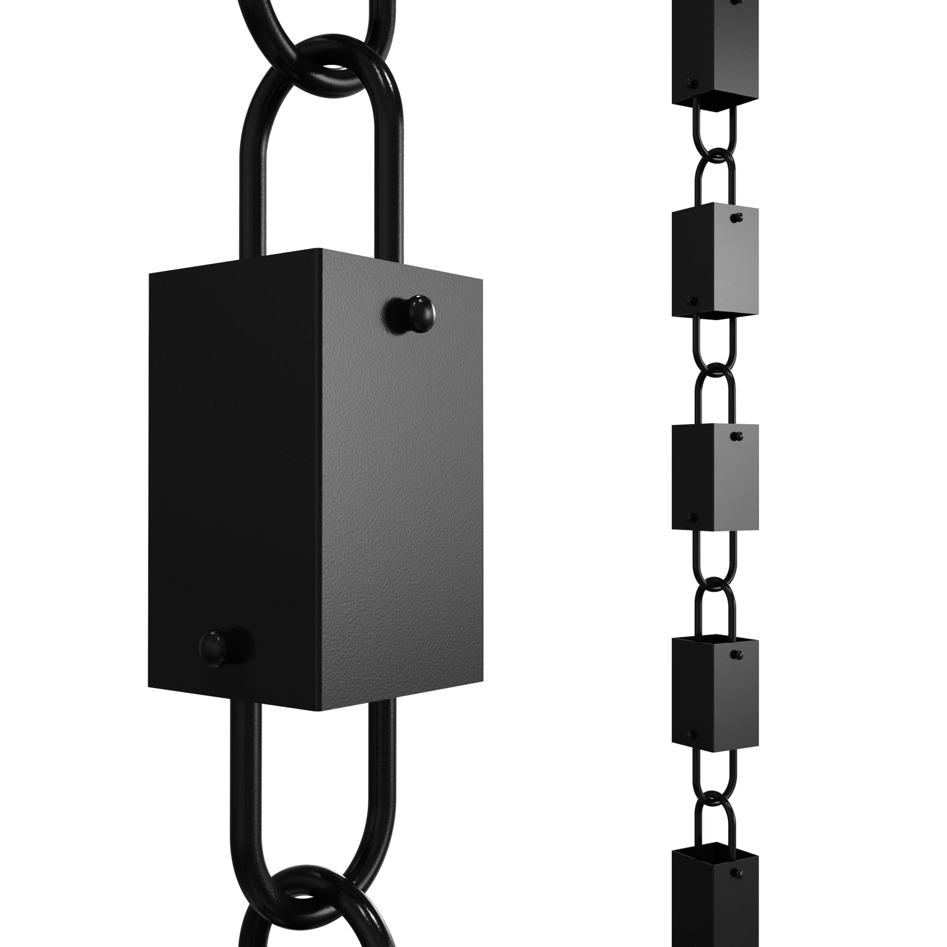 Square Link™ Rain Chain (Black) - Rain Chains Direct